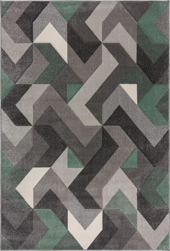 Kusový koberec Hand Carved Aurora Mint, 200x290, zelená, kancelária, Flair Rugs