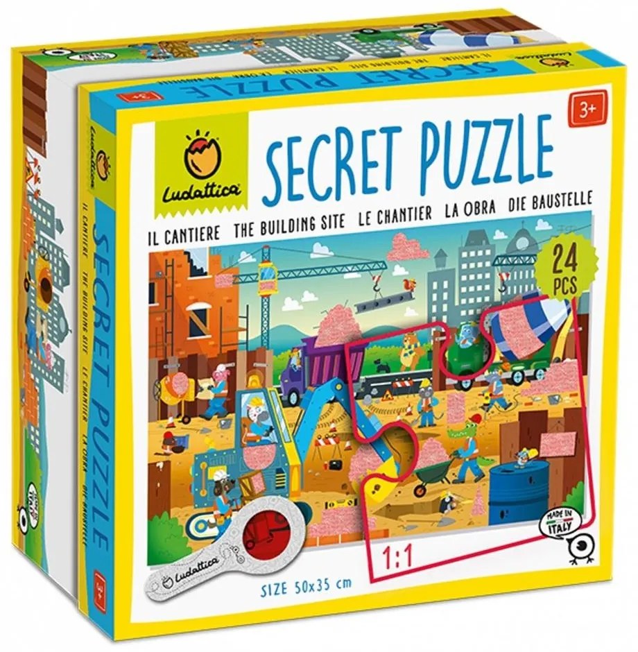 Ludattica secret puzzle s lupou, staveniště