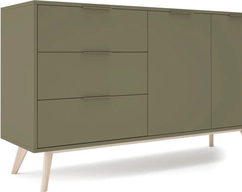 Zelená matná komoda 140x81x40 cm Campus – Marckeric