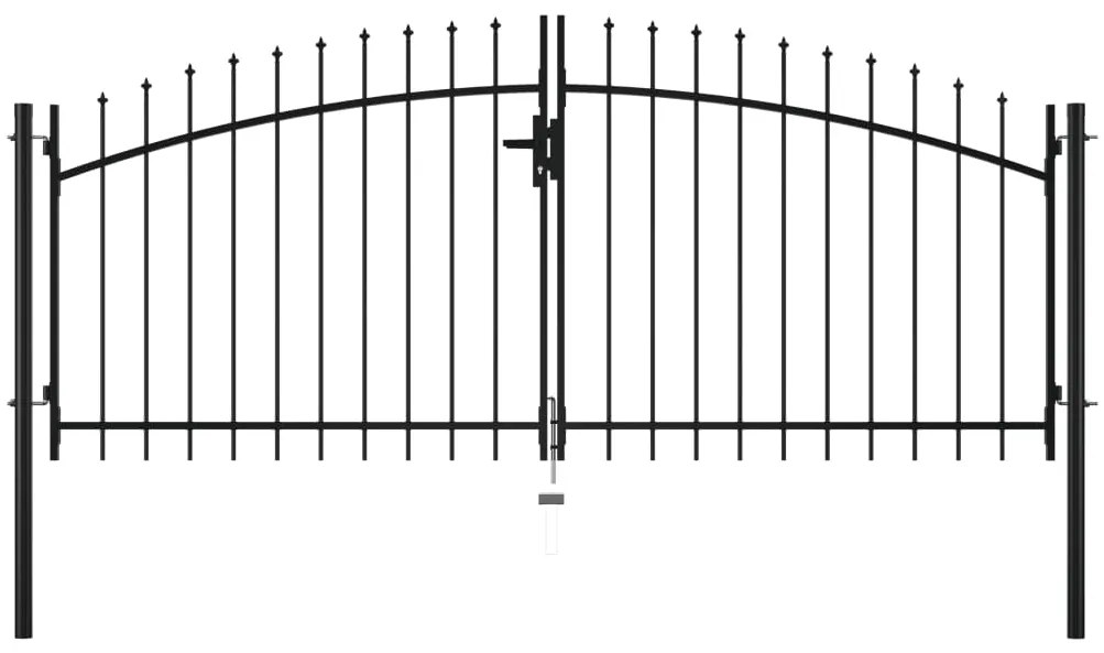 vidaXL Marketos Dvoukřídlé plotové brány Woerden s kopím nahoře 299,5 x 149,5 cm