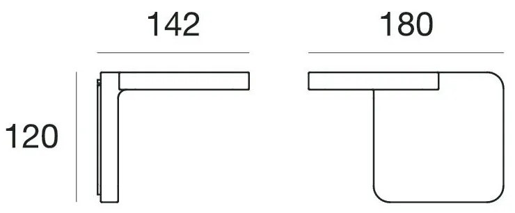 Stilnovo 7753 Quad_W, černé nástěnné svítidlo pro nepřímé osvětlení, 19W LED 3000K, výška 12cm