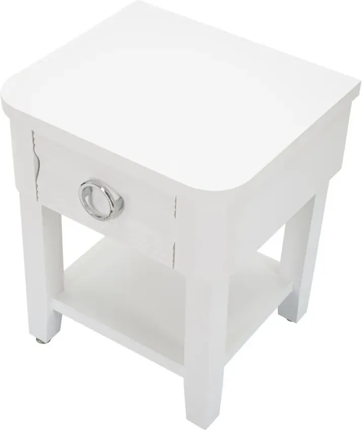 Noční stolek Shine 45 cm bílý