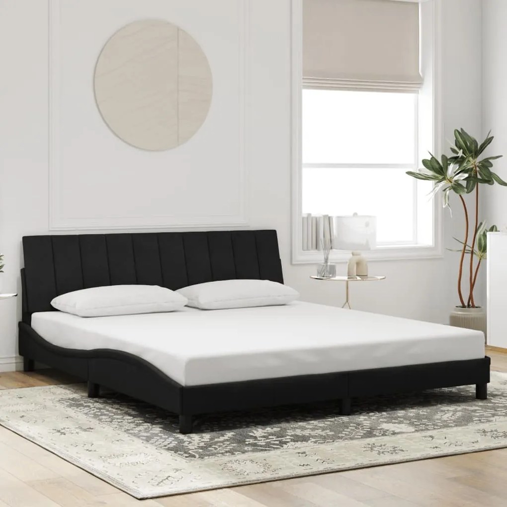 Rám postele s LED osvětlením bez matrace Hanko černý 180 x 200 cm samet 3213795