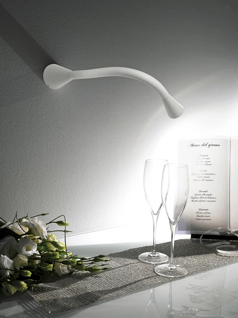 Linea Light 7220 Snake_W1, bílá flexibilní LEDka k posteli bez vypínače, 2W LED 3000K, délka 42cm