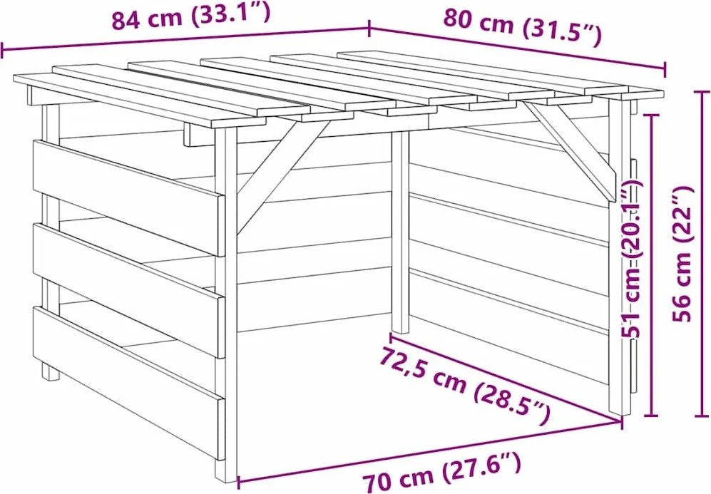 vidaXL Garáž na sekací stroj Hnědá 84 x 80 x 56 cm [42013028]