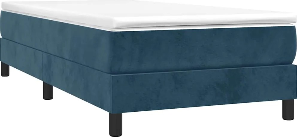 Box spring postel s matrací tmavě modrá 80 x 200 cm samet 3144301