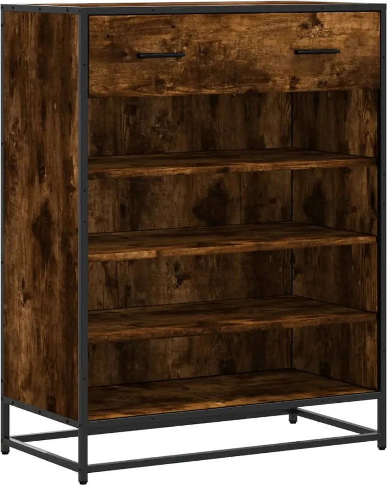 Botník kouřový dub 75 x 38 x 97,5 cm kompozitní dřevo a kov 3300877