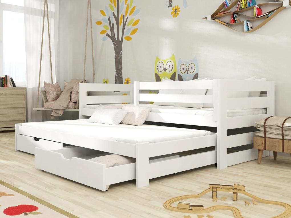 Dětská postel 90 cm Keith (s roštem a úl. prostorem) (bílá). 1013105