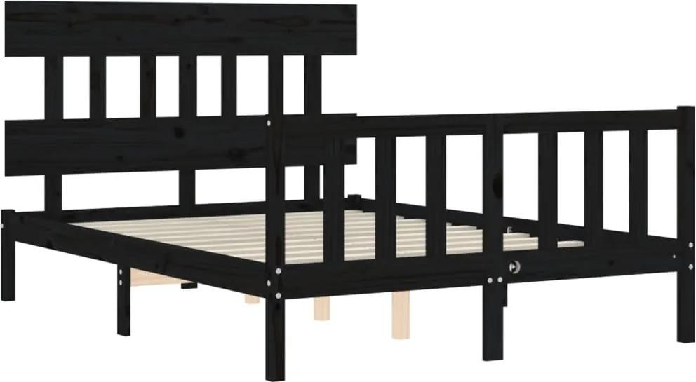 vidaXL Rám postele s čelem 120 x 200 cm masivní dřevo [3193335] Barva: Bílá