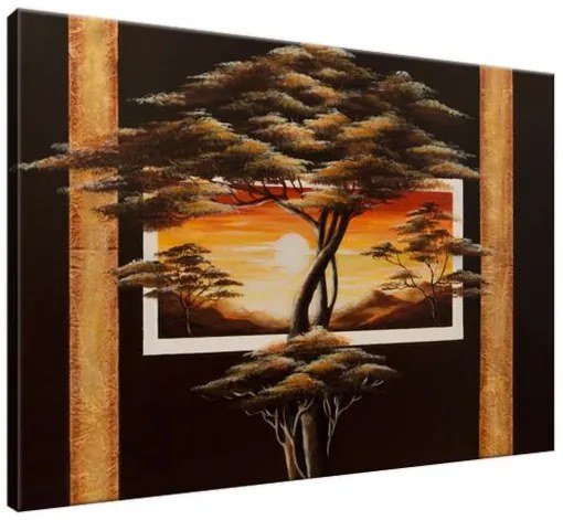 Ručně malovaný obraz Africká země a stromy 100x70cm RM1783A_1Z