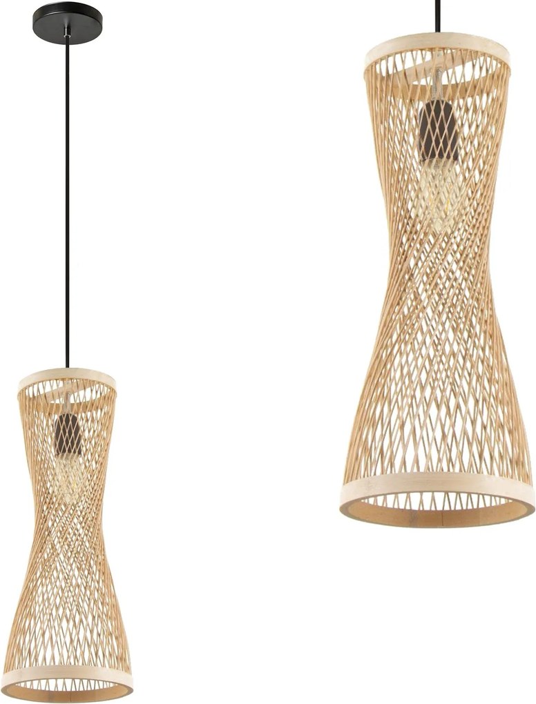 Toolight Natural, závěsné stropní svítidlo 1xE27 APP1637-1CP, přírodní hnědá, OSW-05107