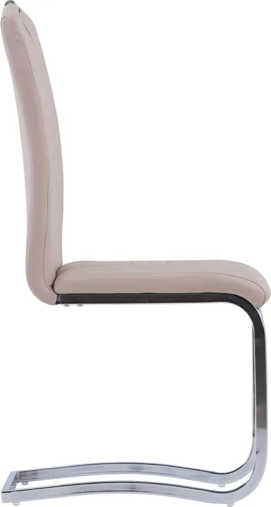 Jídelní židle Smooth - 4 ks - cappuccino | umělá kůže