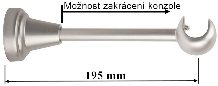 GARNÝŽE-HEBR Garnýž Paola chrom mat jednoduchá 180 cm