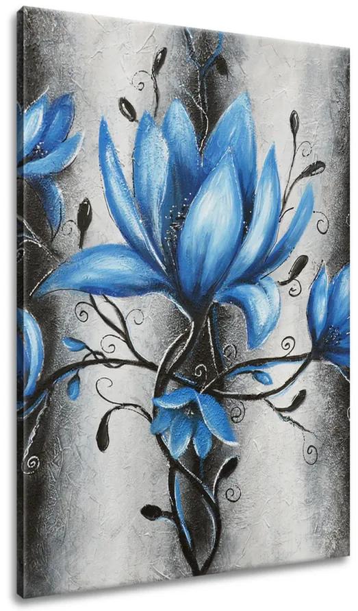 Gario Ručně malovaný obraz Kytice modrých magnólií Rozměry: 100 x 70 cm