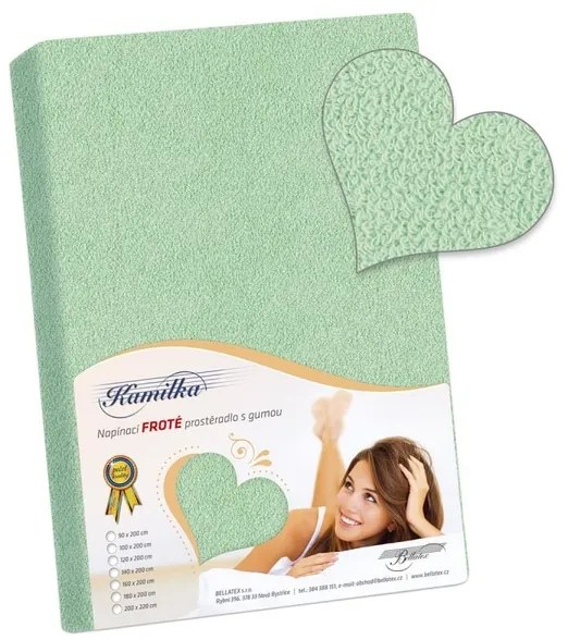 Bellatex Prostěradlo froté světlá zelená rozměr 100x200 cm