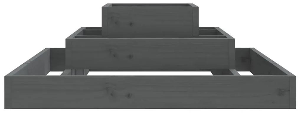 Truhlík šedý 80 x 80 x 27 cm masivní borové dřevo