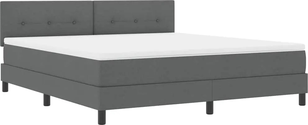 Postel s boxspringem s čelo Tmavě šedá 180 x 200 cm textil 3338707