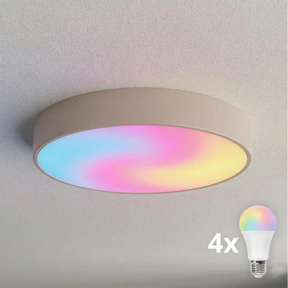 Brilagi - LED RGBW Stmívatelné stropní svítidlo CLARE 4xE27/9W/230V Wi-Fi béžová