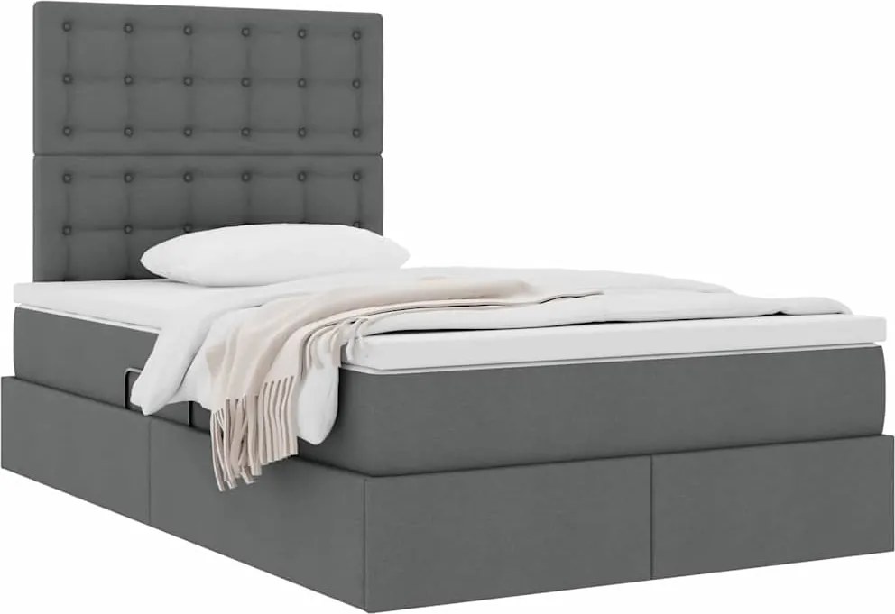 Postel s úložným prostorem a matrací Tmavě šedá 120 x 200 cm 3371899