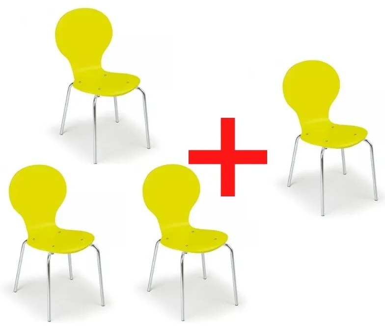 B2B Partner Jídelní židle LIME GREEN, 3+1 ZDARMA