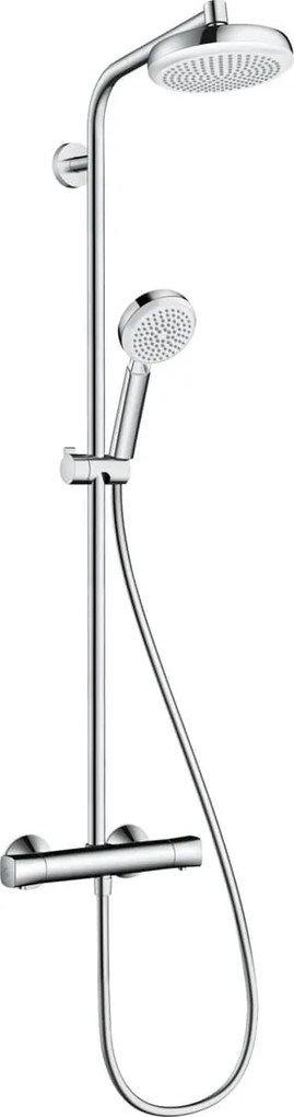 Sprchový systém Hansgrohe Crometta na stěnu s termostatickou baterií bílá/chrom 27264400