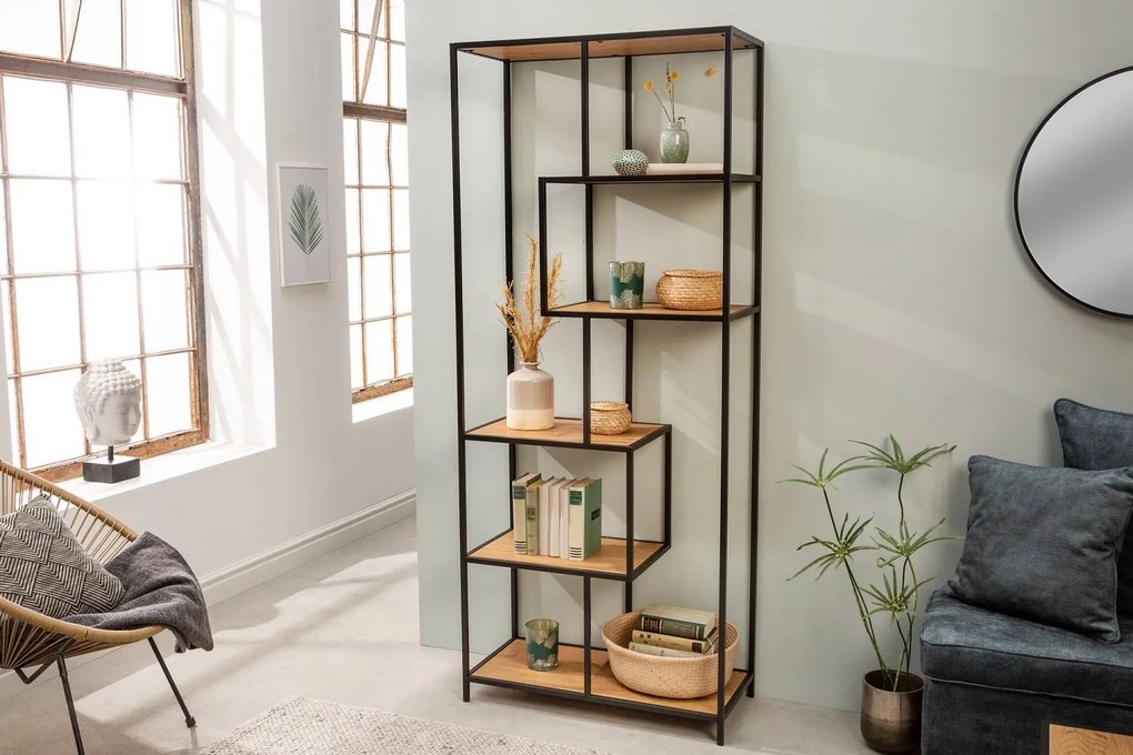 Designový regál Maille 185 x 77 cm divoký dub