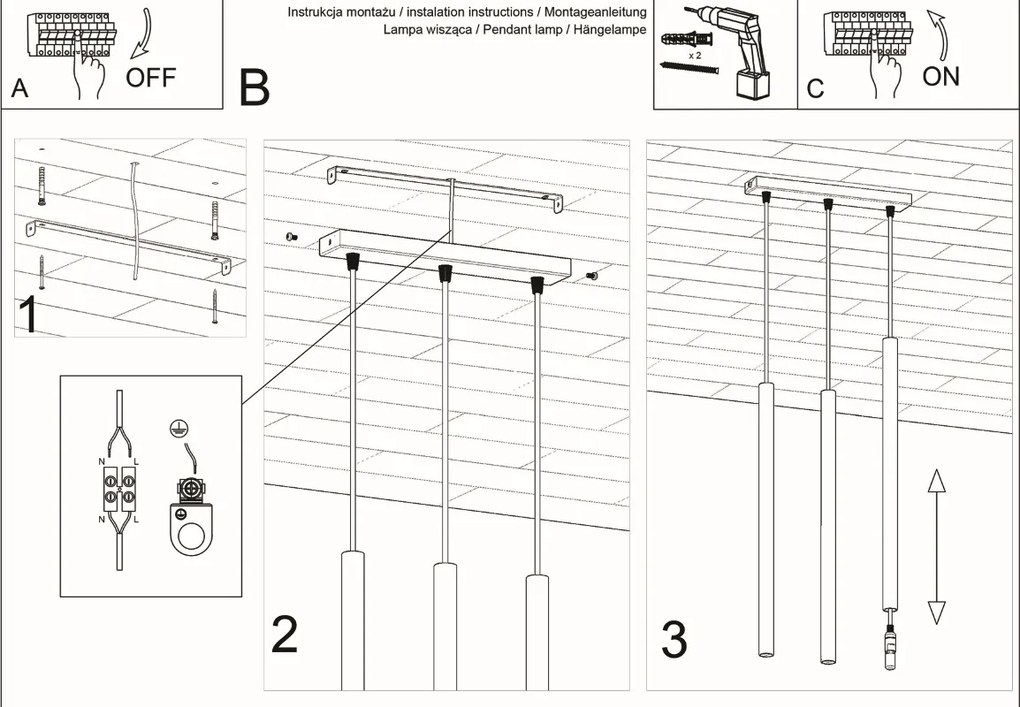 Sollux Lighting Závěsné svítidlo PASTELO 3 bílé