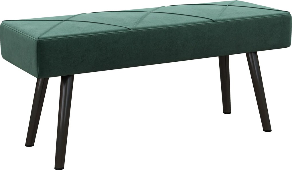 HOMCOM čalouněná lavice sametového vzhledu lavice k posteli lavice do předsíně X-vzor do 120 kg do ložnice 100x36x45 cm v zelené barvě | Aosom.de