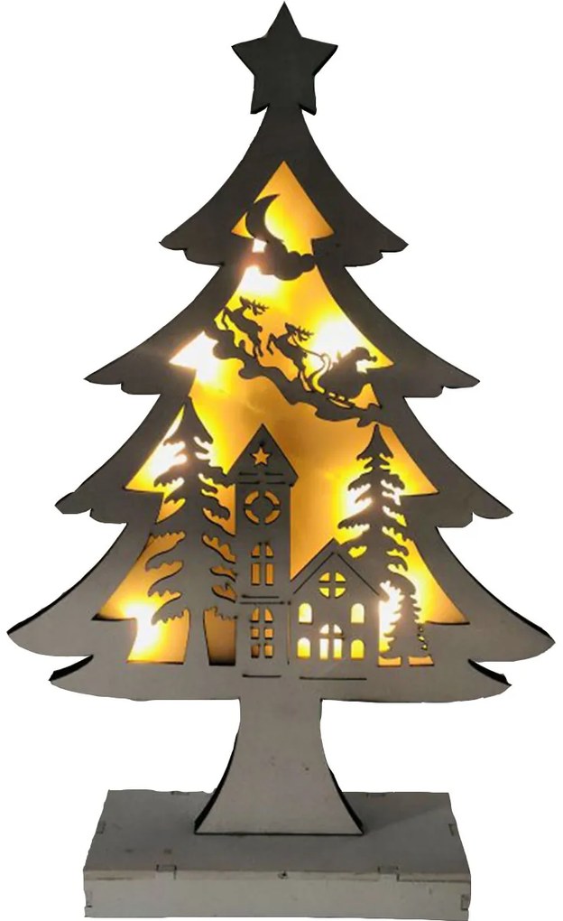 Vánoční dřevěný LED stromeček