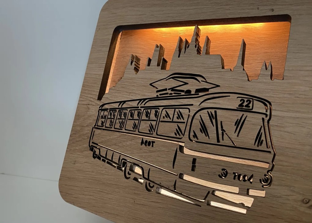 Li-Go "Tramvaj" lampa 19x19cm provedení povrchu: dub