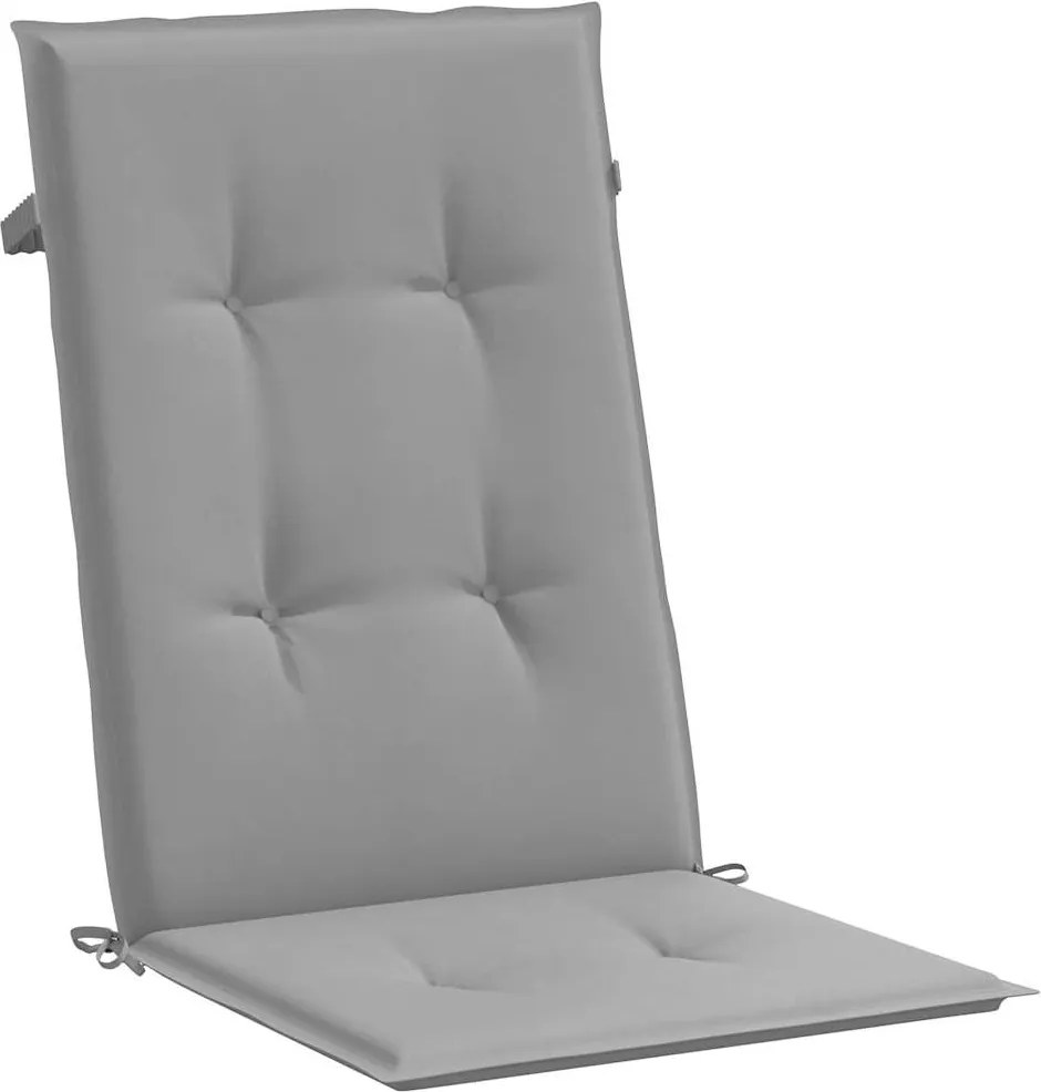 Podušky na židli vysoké opěradlo 6 ks šedé 120x50x3 cm textil 314105