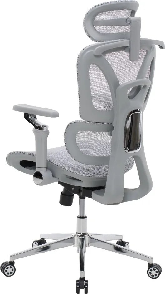 Kancelářská ergonomická židle PORTE — síťovina, šedá