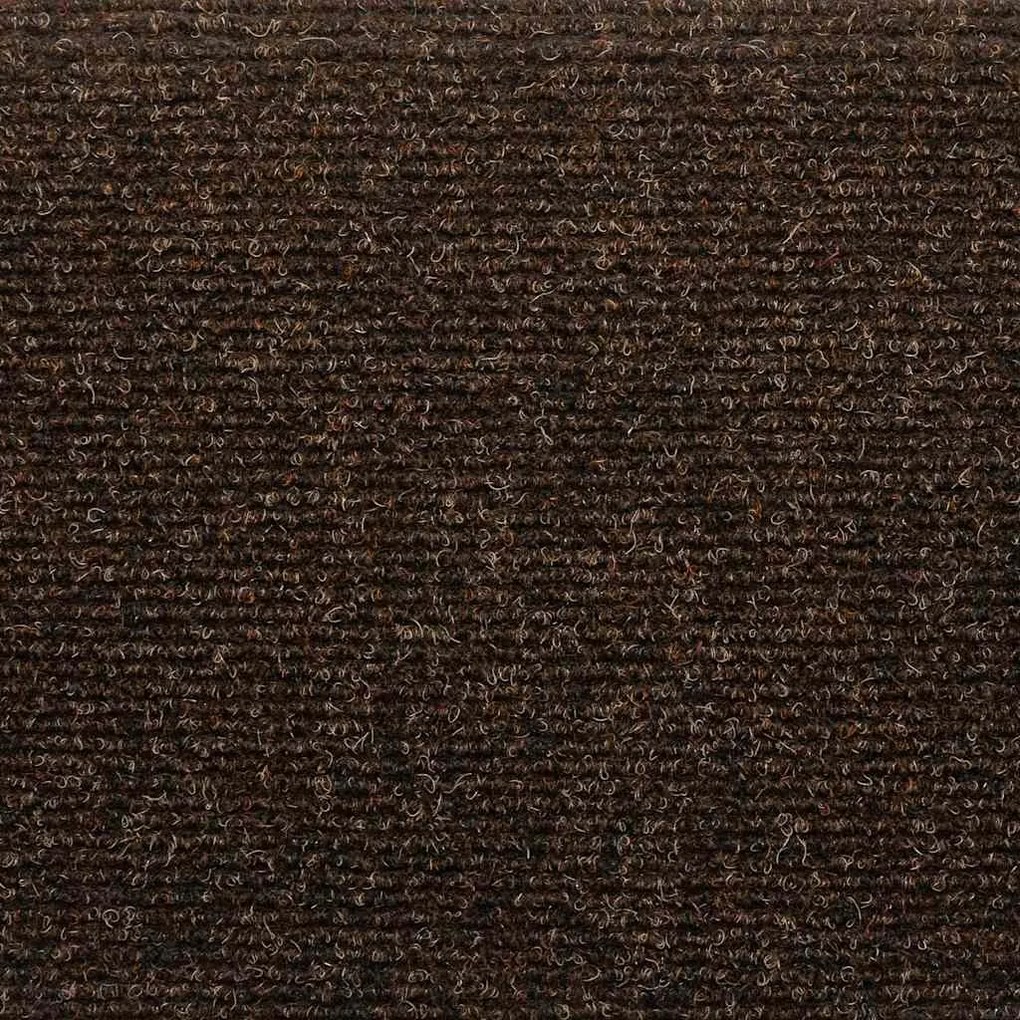 Schodové rohože samolepicí 15 ks 65 x 21 x 4 cm hnědé, půlkulaté, velké 322351