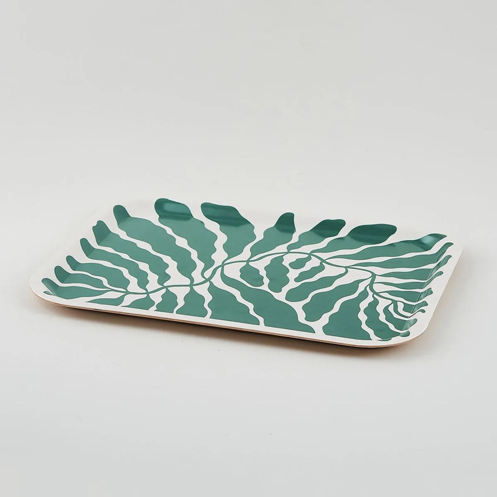 Wrap Ilustrovaný Tác dřevěný Art Trays by Linnéa Andersson střední zelený