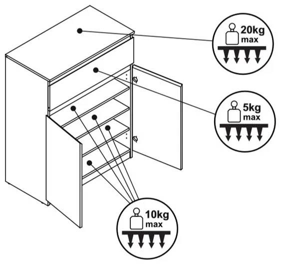 Skříňka se šuplíkem Carlos, dub artisan, 80 cm
