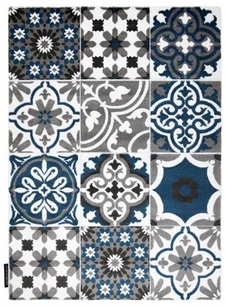 koberec ALTER Porto květiny modrý velikost 140x190 cm | krásné koberce cz