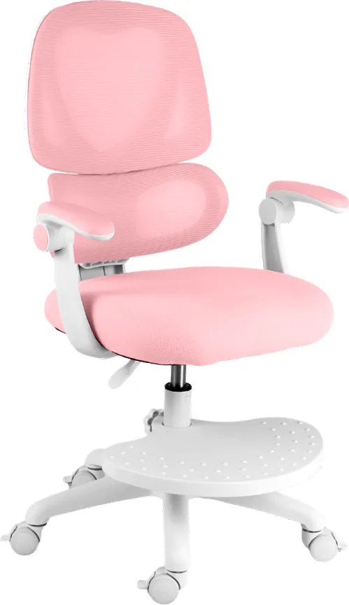 Dětská otočná židle Neoseat JUNI 023 — látka, pratelný potah, růžová