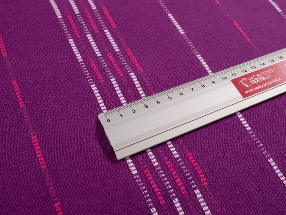 Biante Bavlněný běhoun na stůl Olivia OL-002 Proužky na fialovém 35x160 cm