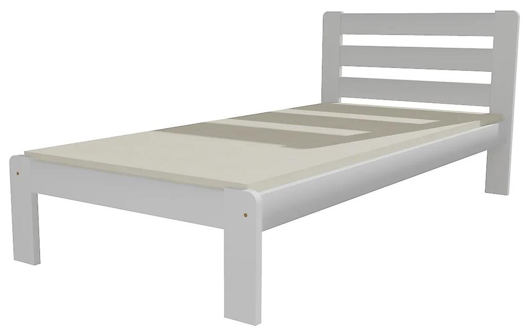 Dřevěná postel VMK 1A 140x200 borovice masiv - bílá