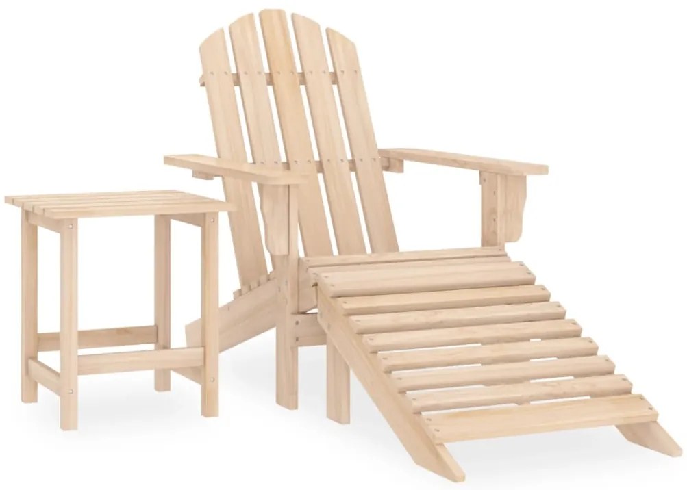 Zahradní židle Adirondack s podnožkou a stolkem masivní jedle 315932