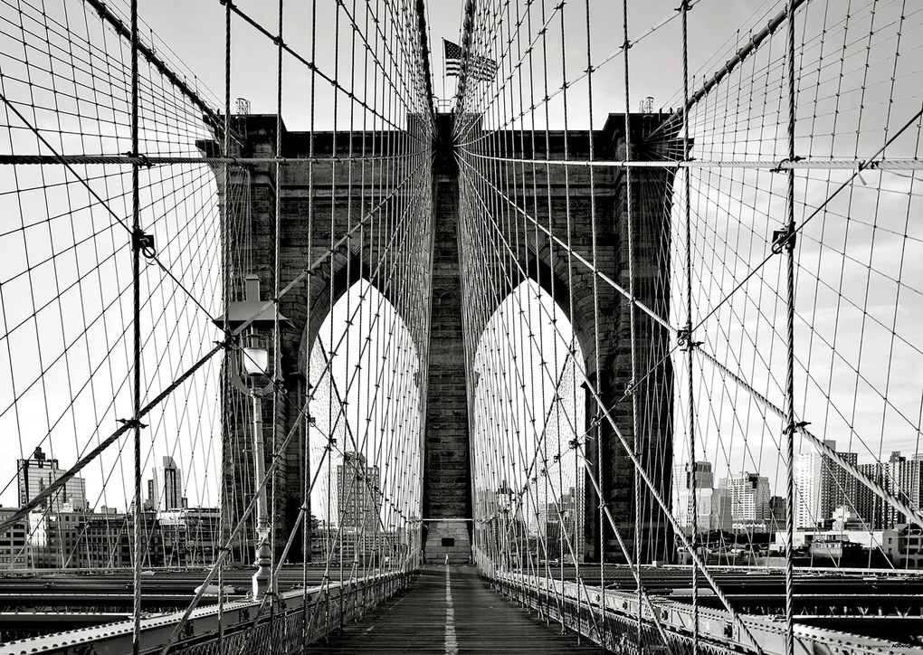 Vliesová fototapeta na zed' Průchod Brooklynským Mostem | 155 x 110 cm | DFTNM2664