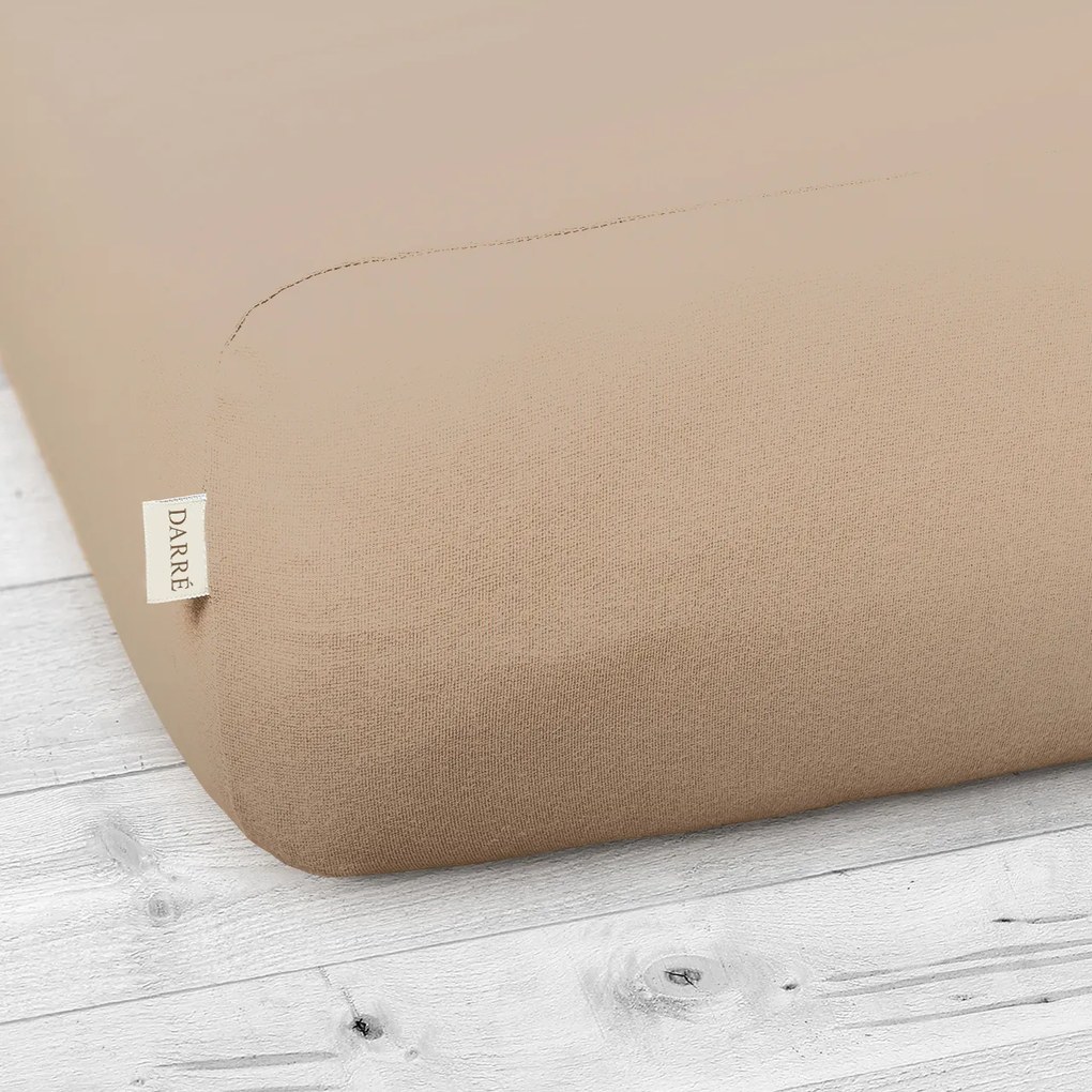 Jersey prostěradlo světle hnědé na výšku matrace do 20 cm Velikost: 100 x 200