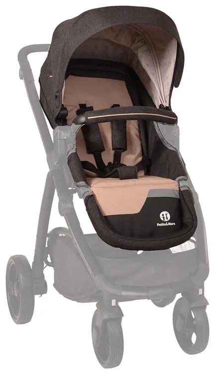 PETITE&MARS Sedačka ke kočárku Vario/ Spider - Black Melange