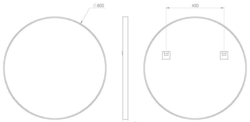 Sapho Sapho, NOTION kulaté zrcadlo v rámu, ø 80cm, zlatá matná, NT800G