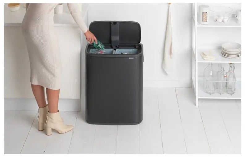 Brabantia BO TOUCH BIN Dotykový odpadkový koš 2x30 l - matná černá