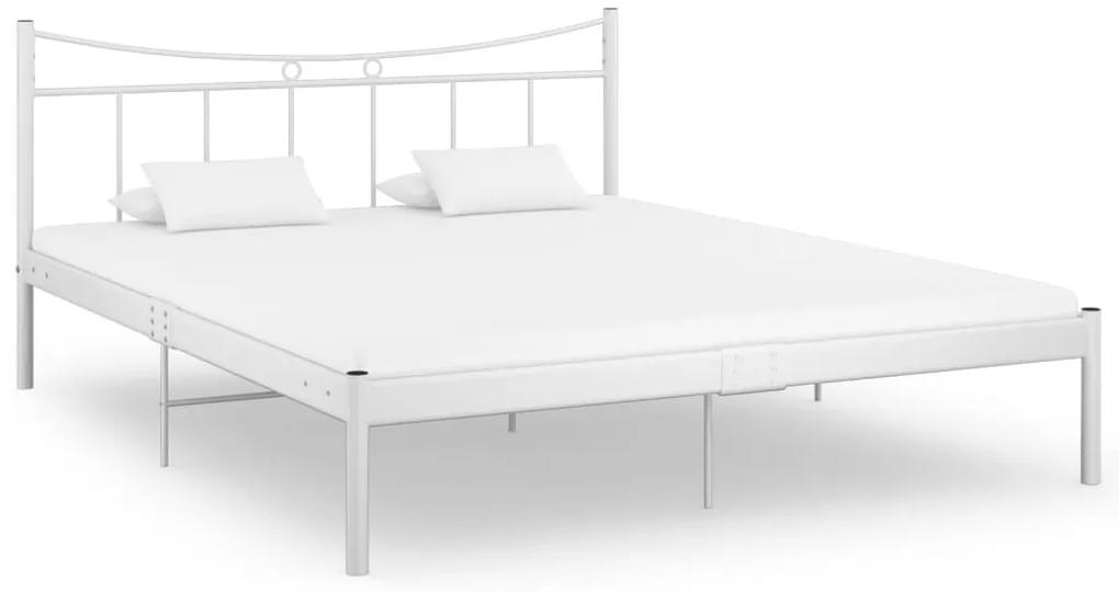 324805 vidaXL Rám postele bílý kovový 160 x 200 cm