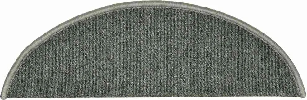Schodové rohože 15 ks 56 x 17 x 3 cm tmavě zelené půlkulaté 322360
