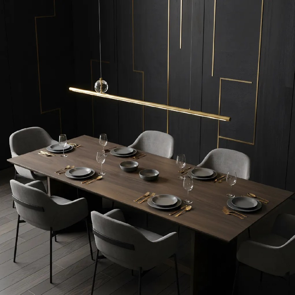 Toolight Toolight, LED stropní svítidlo 90cm, APP1778-CP, zlatá matná, OSW-04056