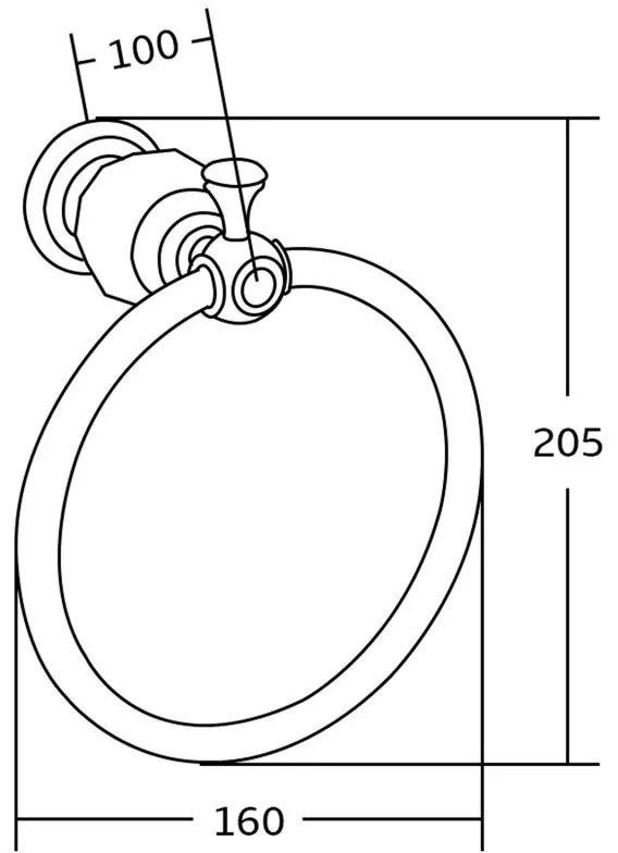 Mexen příslušenství, ESTELA držák na ručníky Ring, černý, 7011532-70
