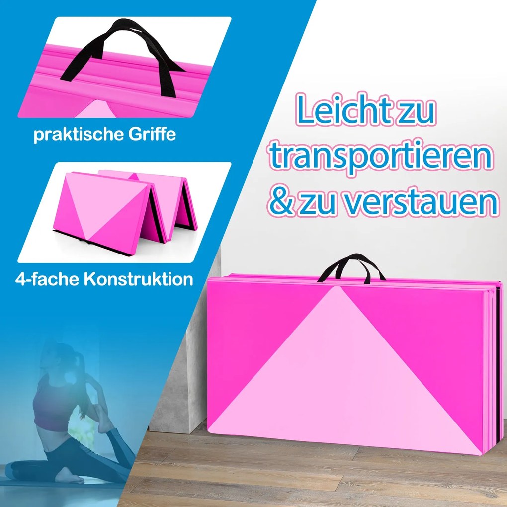 Costway 240 cm skládací gymnastická podložka 240 cm x 117 cm x 5 cm
